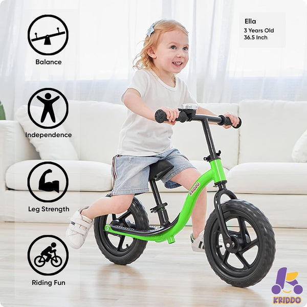 Kriddo Toddler Balance Bike - 18m-5yrs - Lime – Skid Kidz