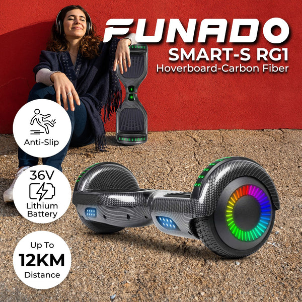 Funado Smart-S W1 Hoverboard Carbon Fiber – Skid Kidz